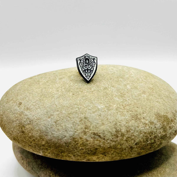 Bold Crest Shield Pin - Ornamentory